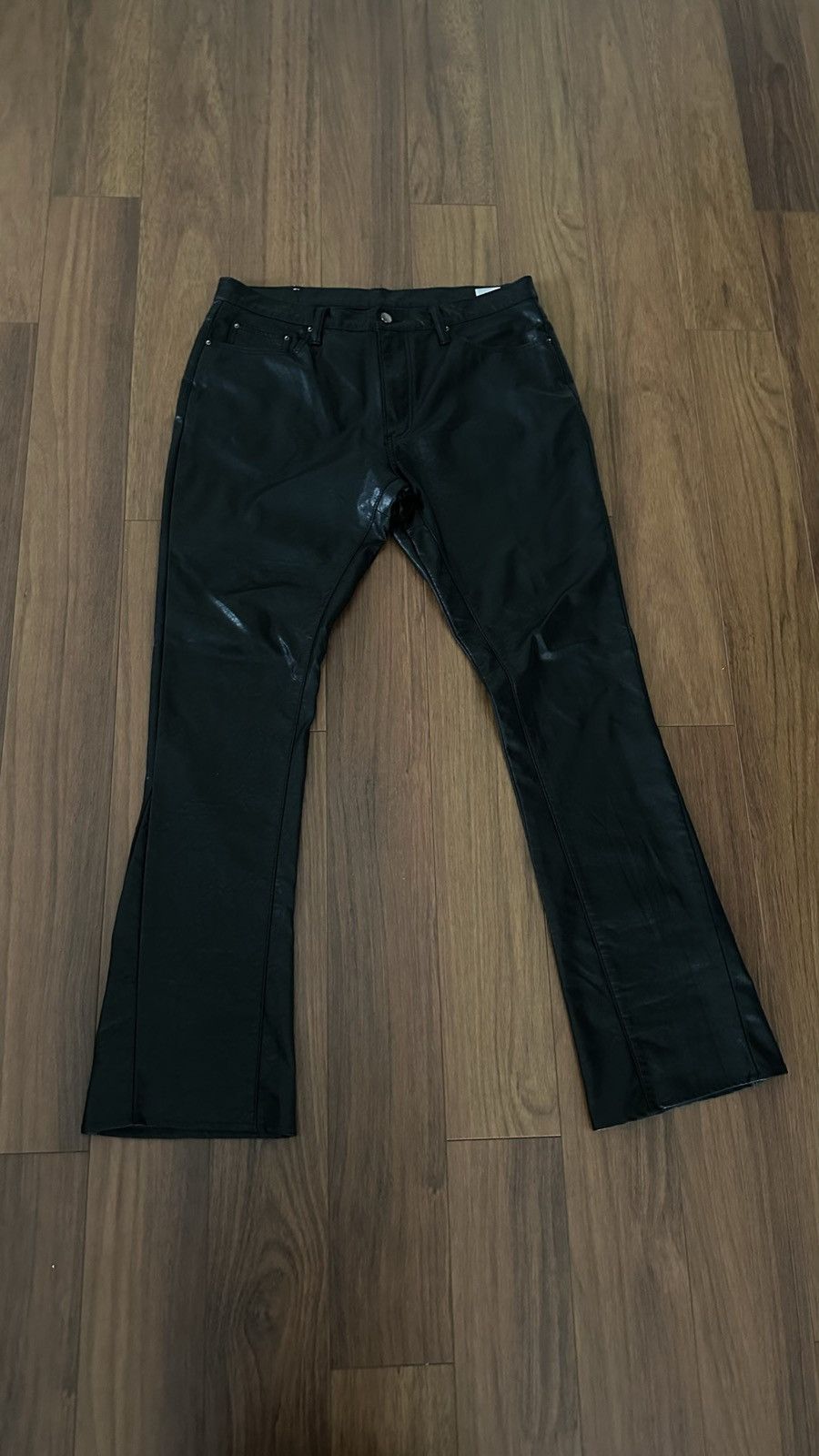 Mnml Mnml Flared Leather Pants Grailed
