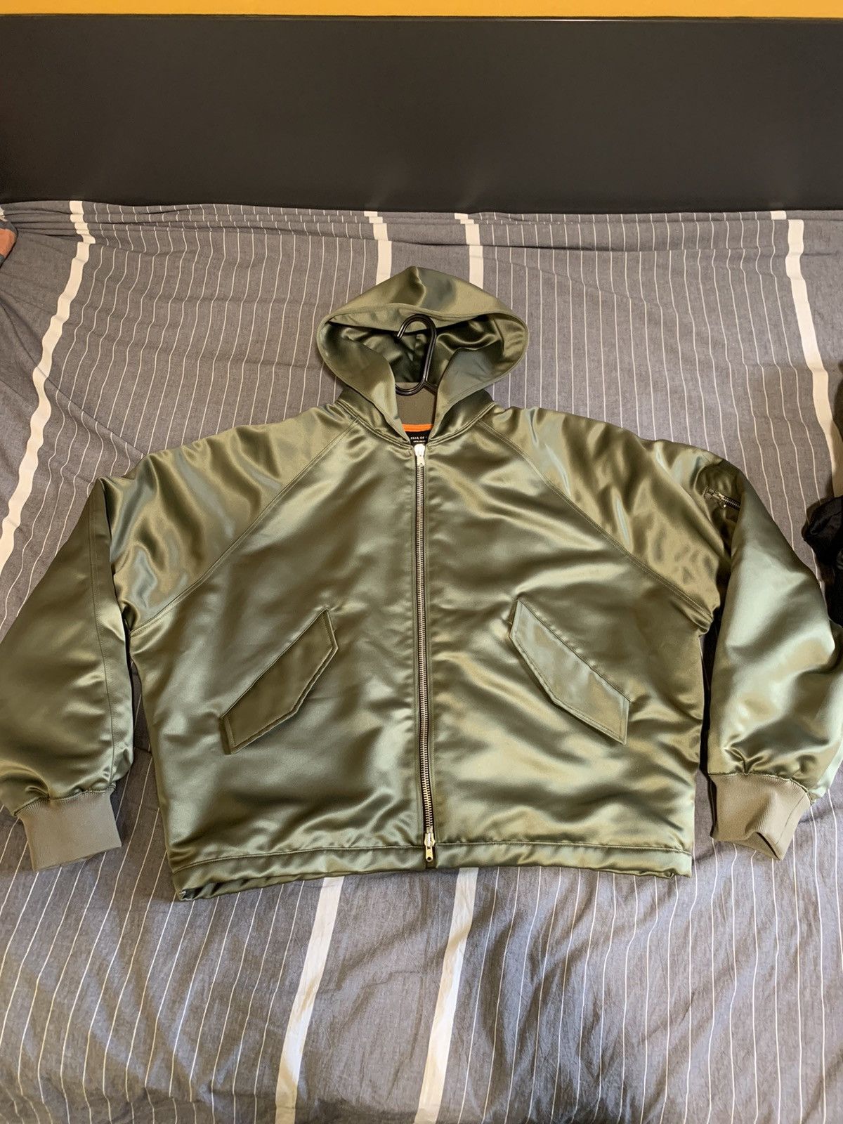 Fear of God Fear of god 5th collection olive green Hooded Bomber jacket ...