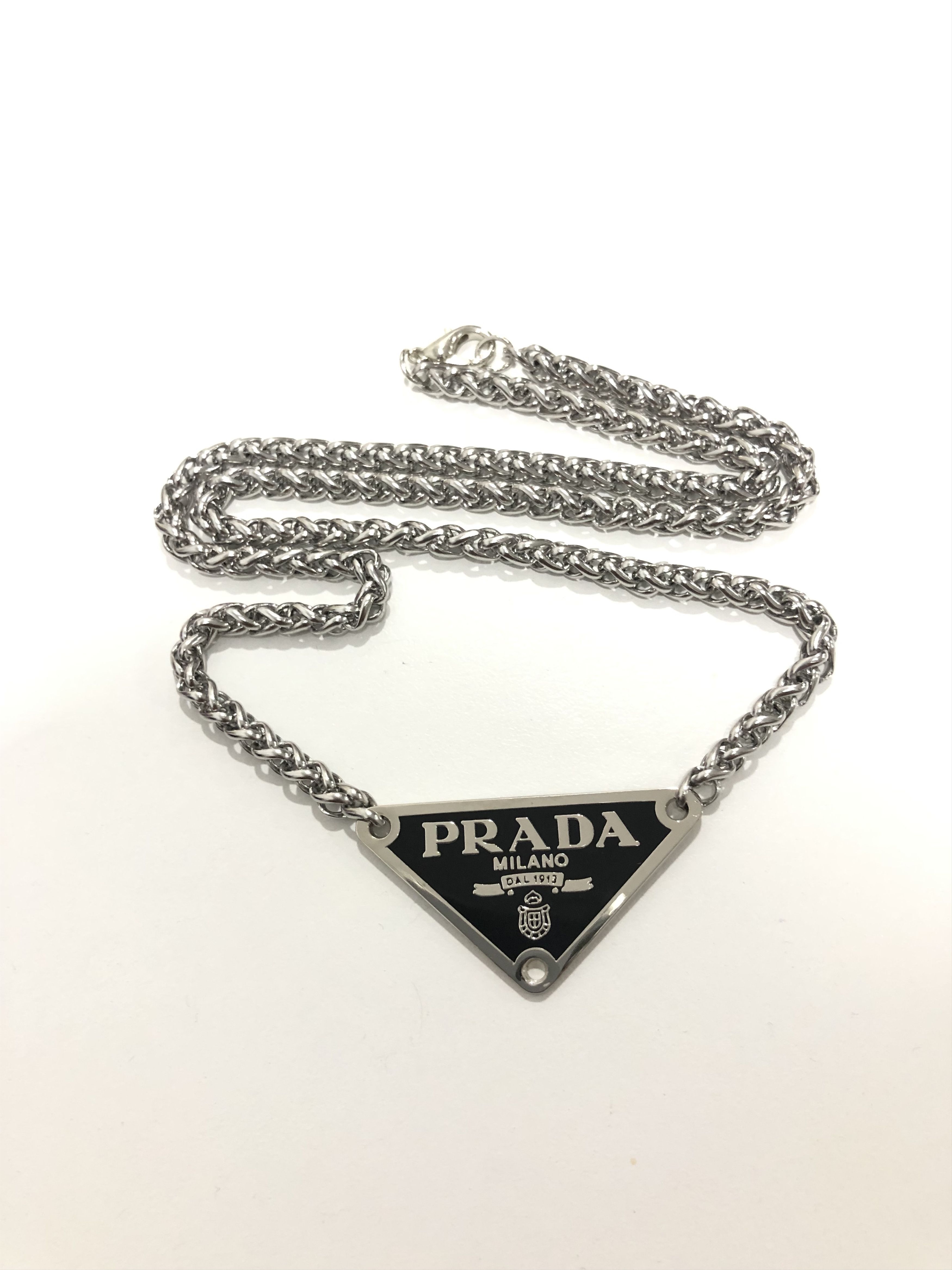 Prada Prada Milano Black Pendant on necklace chain | Grailed