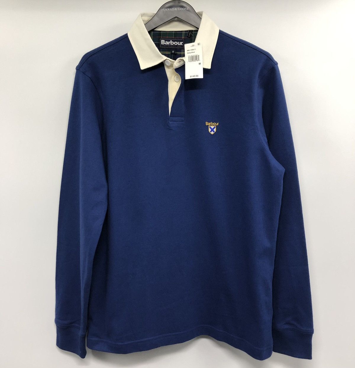 Barbour Barbour Crest Logo Rugby Long Sleeve Polo Shirt Blue | Grailed