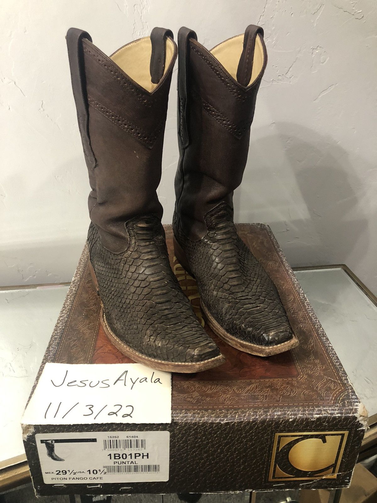 Handmade Cuadra Python Leather boots authentic snakeskin | Grailed