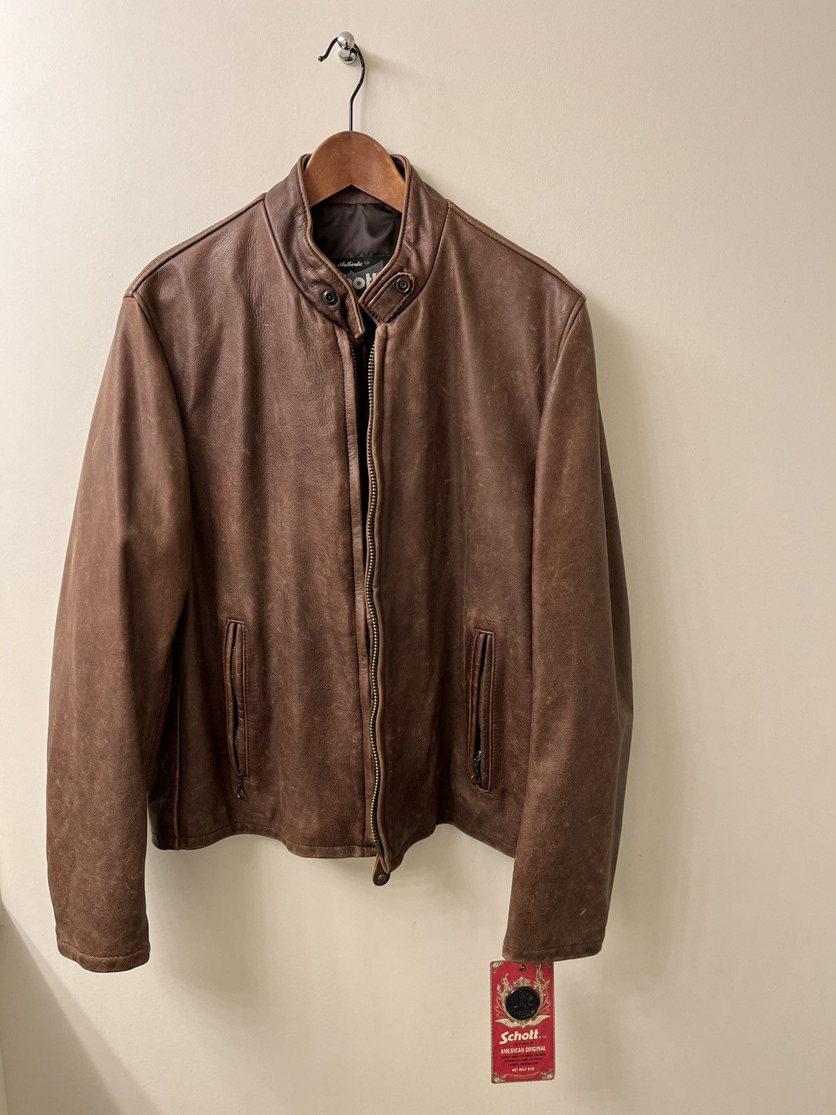 Schott Schott NYC Cowhide Cafe Racer 654 | Brown | Large | Grailed