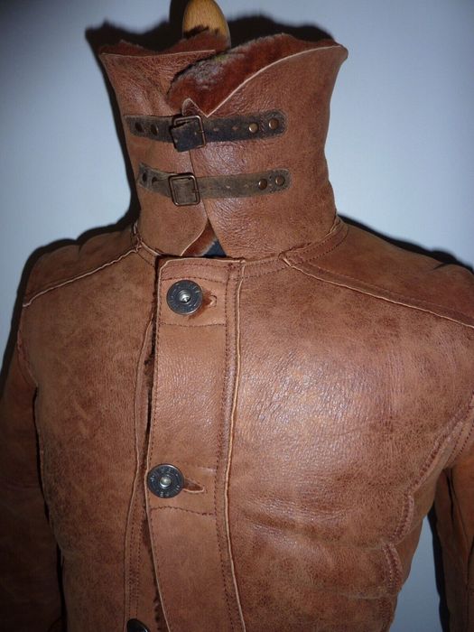 Diesel Diesel Shearling Leather Coat Jacket Leather Jacket Brown | Grailed