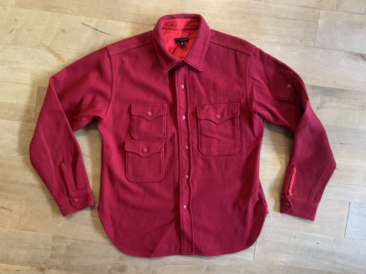 Engineered Garments Wool cpo overshirt in red | Grailed