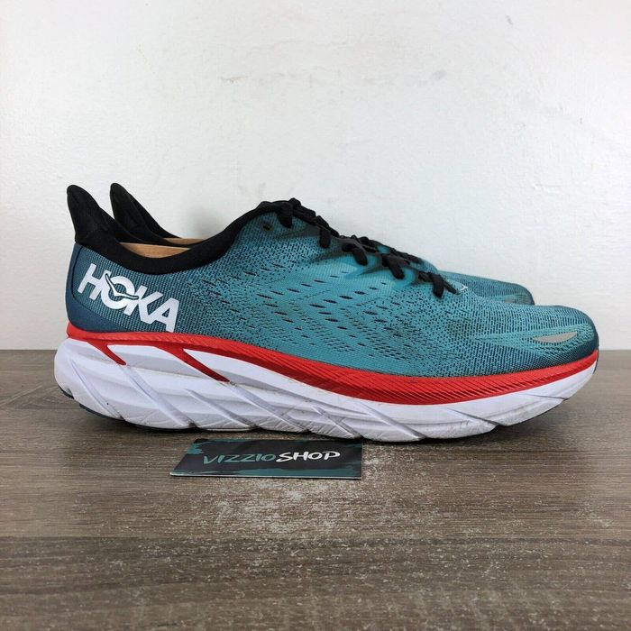 Hoka One One Hoka One One Clifton Blue Red Black Shoes Men's 12 D ...