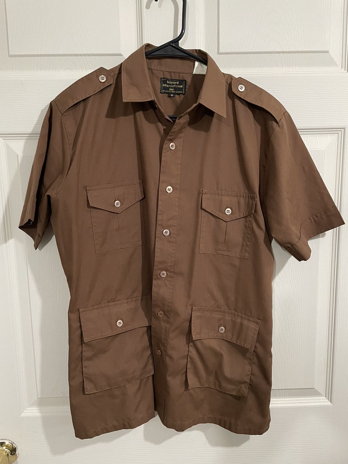 Vintage Brown Korean Button Up W/ Multiple Pockets | Grailed