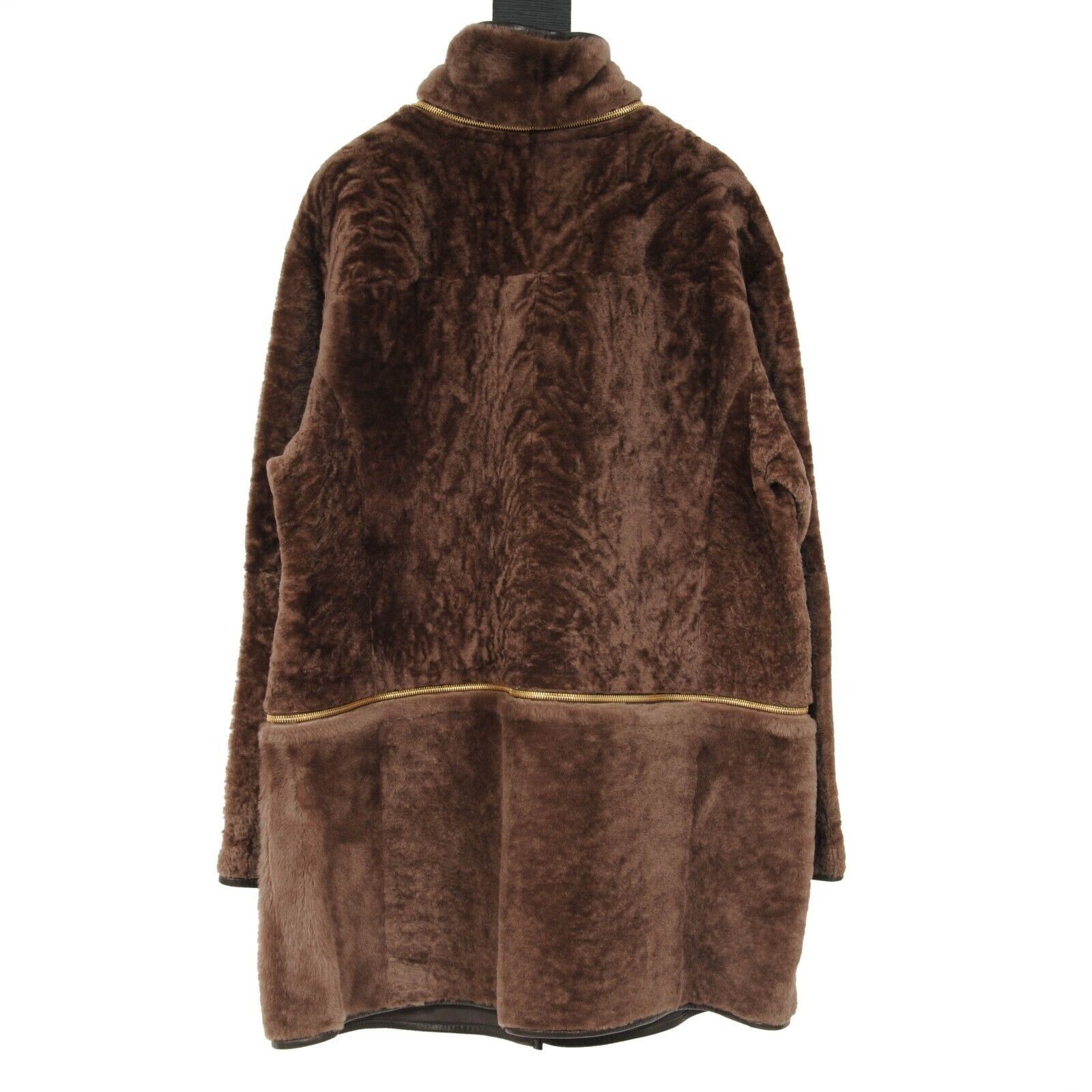 Escada Lamb Fur Coat Brown Leather Lined 3/4 Zip Off Jacket | Grailed
