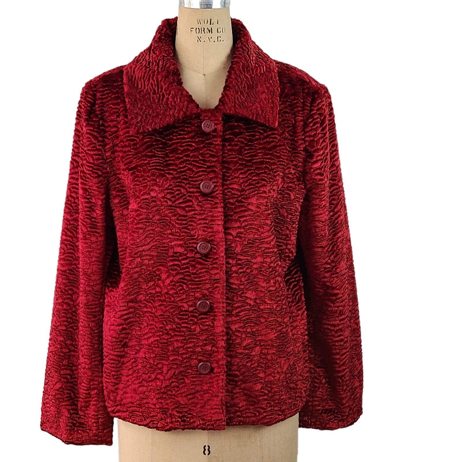 Other Erin London maroon faux persian lamb lined jacket Large | Grailed