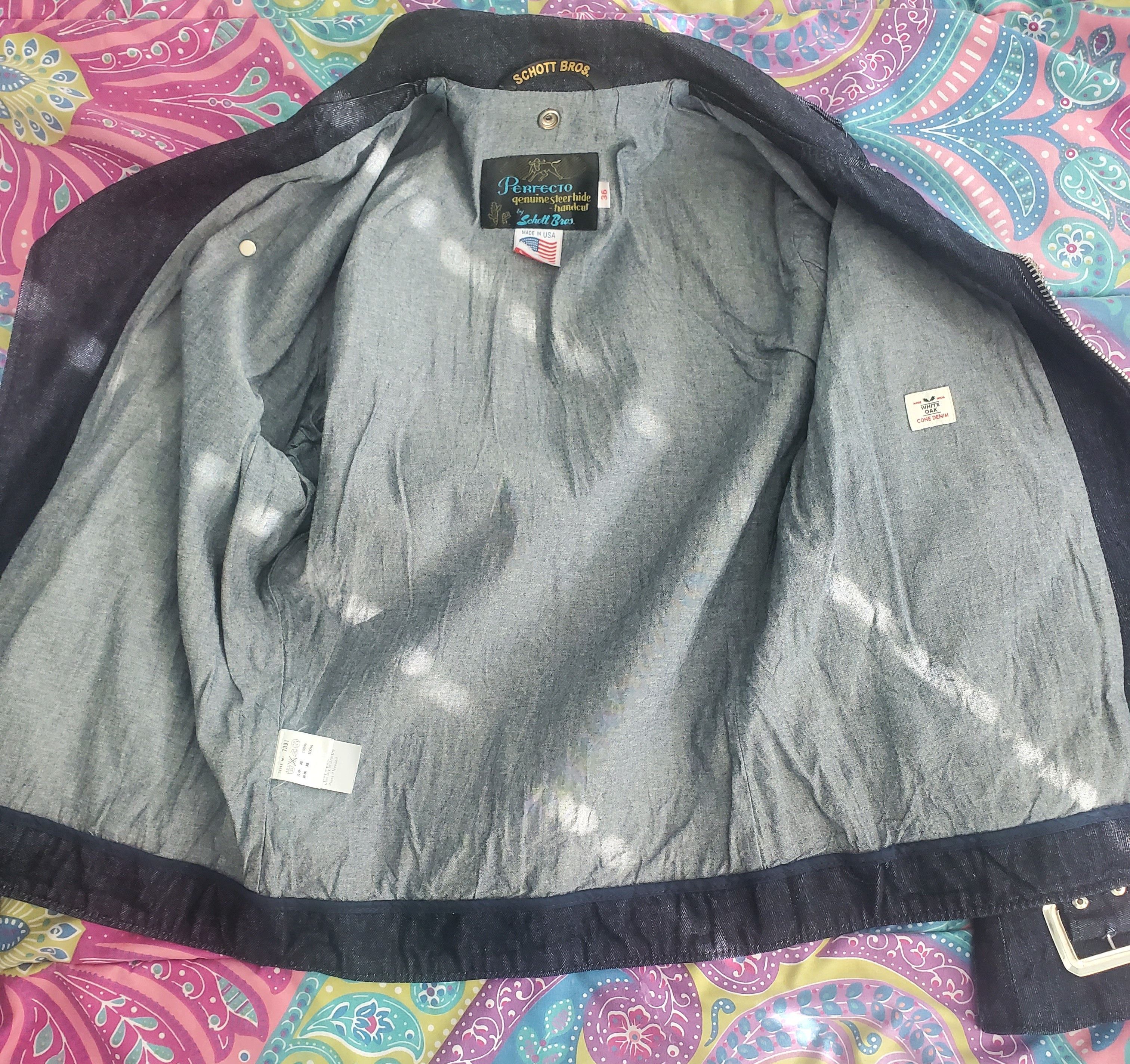 Schott Schott Perfecto Denim Motorcycle Jacket 36 Cone Mills | Grailed