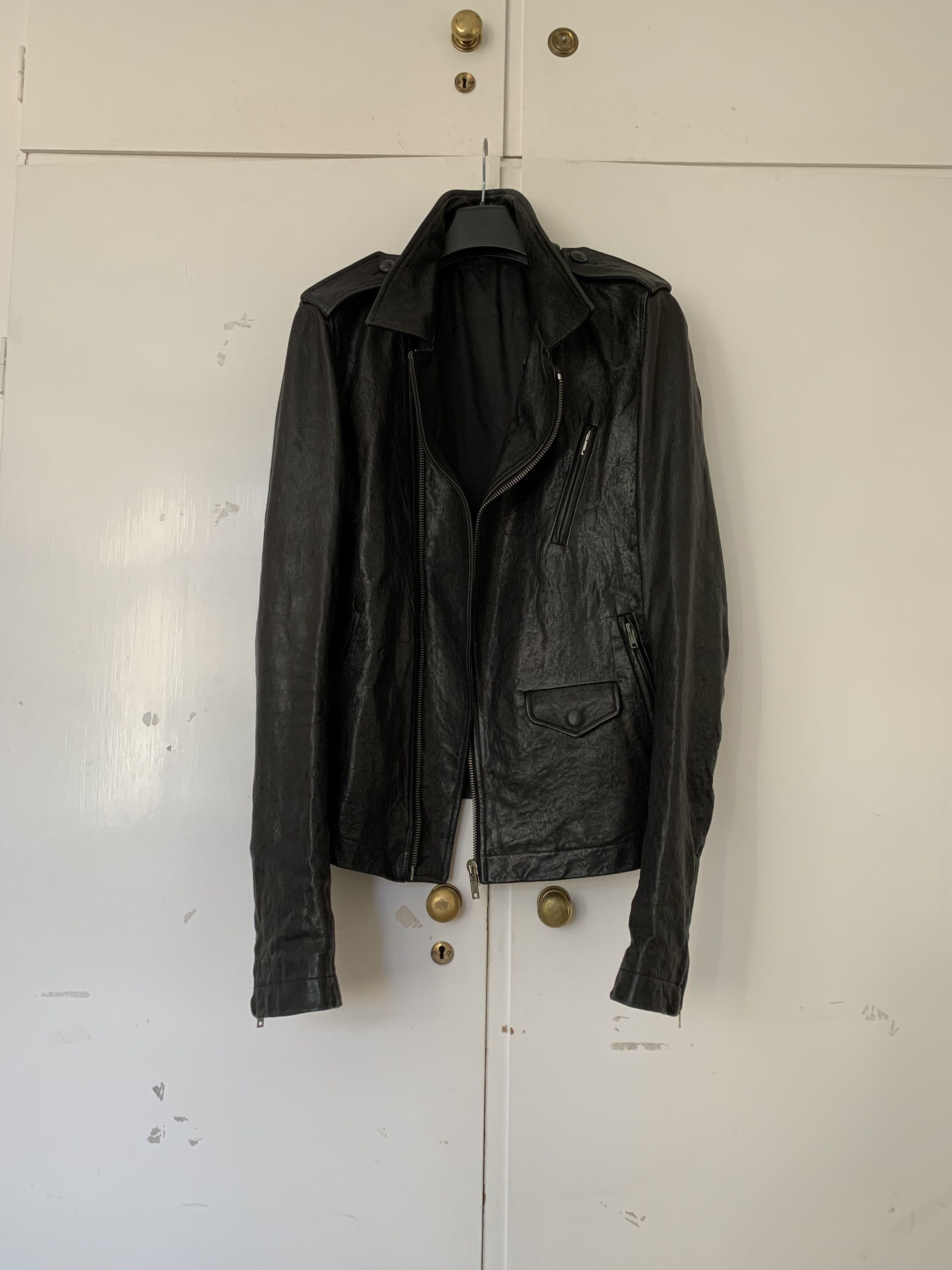 Rick Owens FW09 Crust Hammered Lamb Leather Stooges Jacket | Grailed