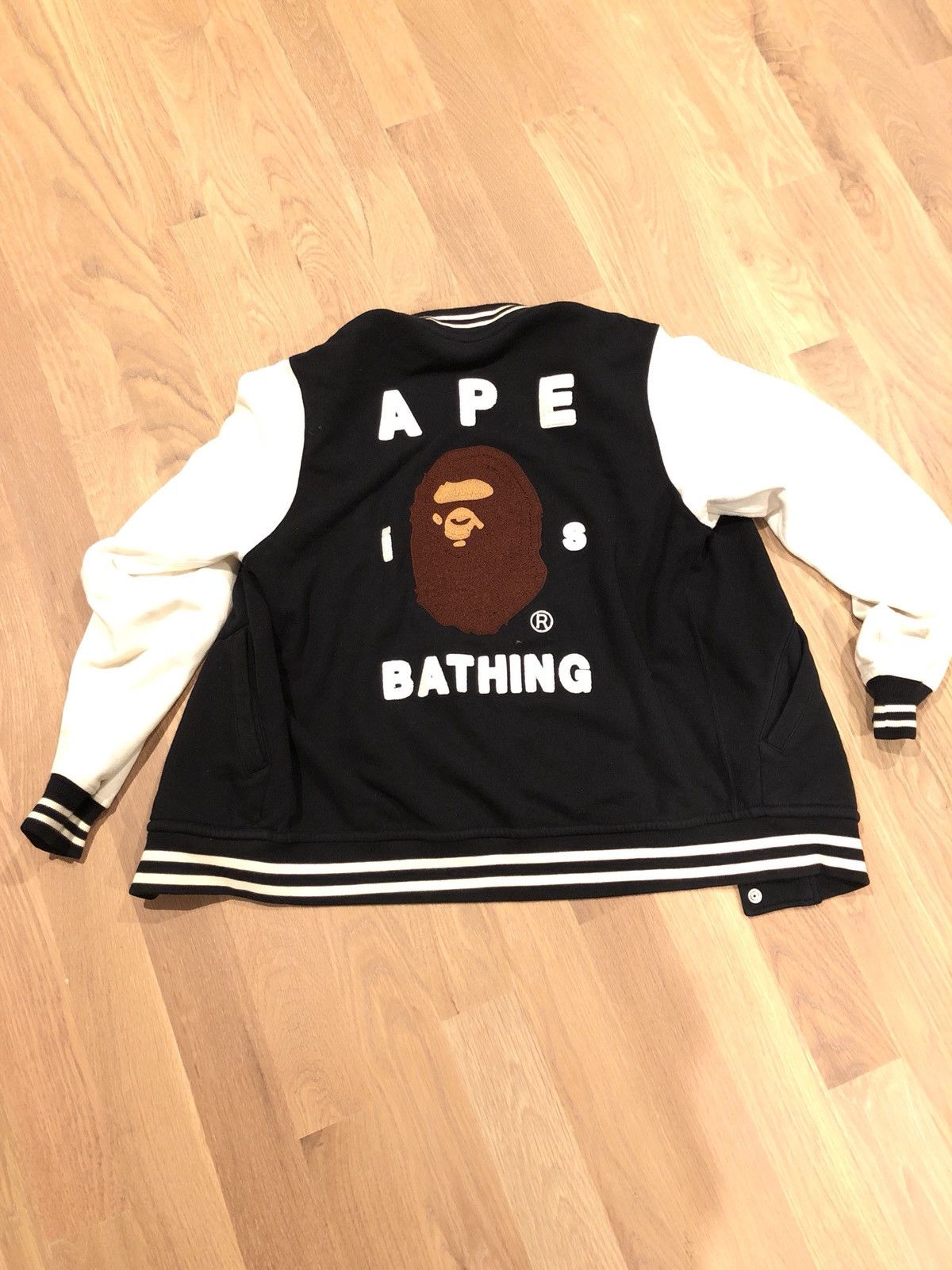 Bape Rare Bape Bomber/Letterman Jacket | Grailed