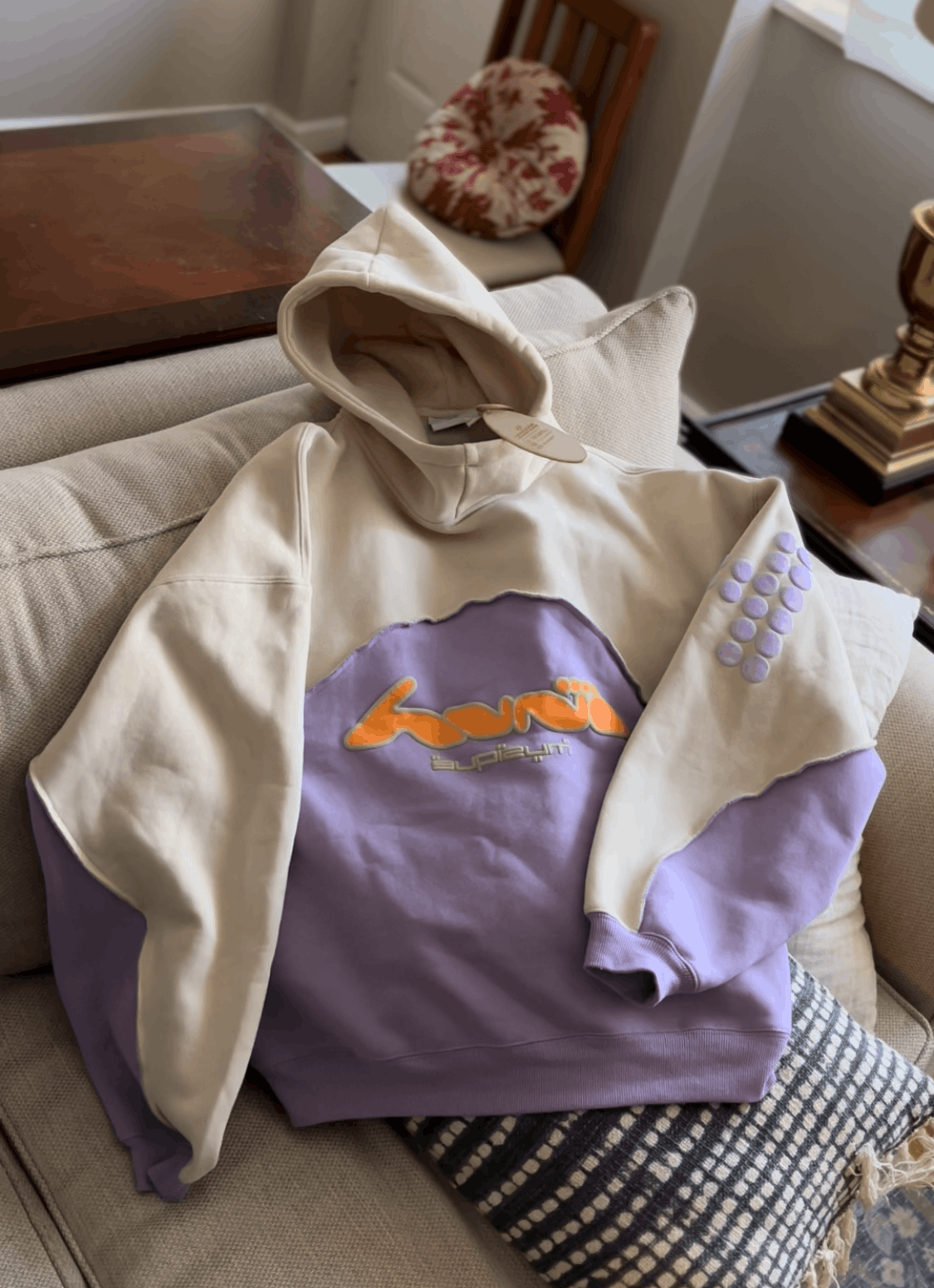 Other HUNI Design Huni Hoodie PURPLE / CREAM XL by Mona Thomas | Grailed