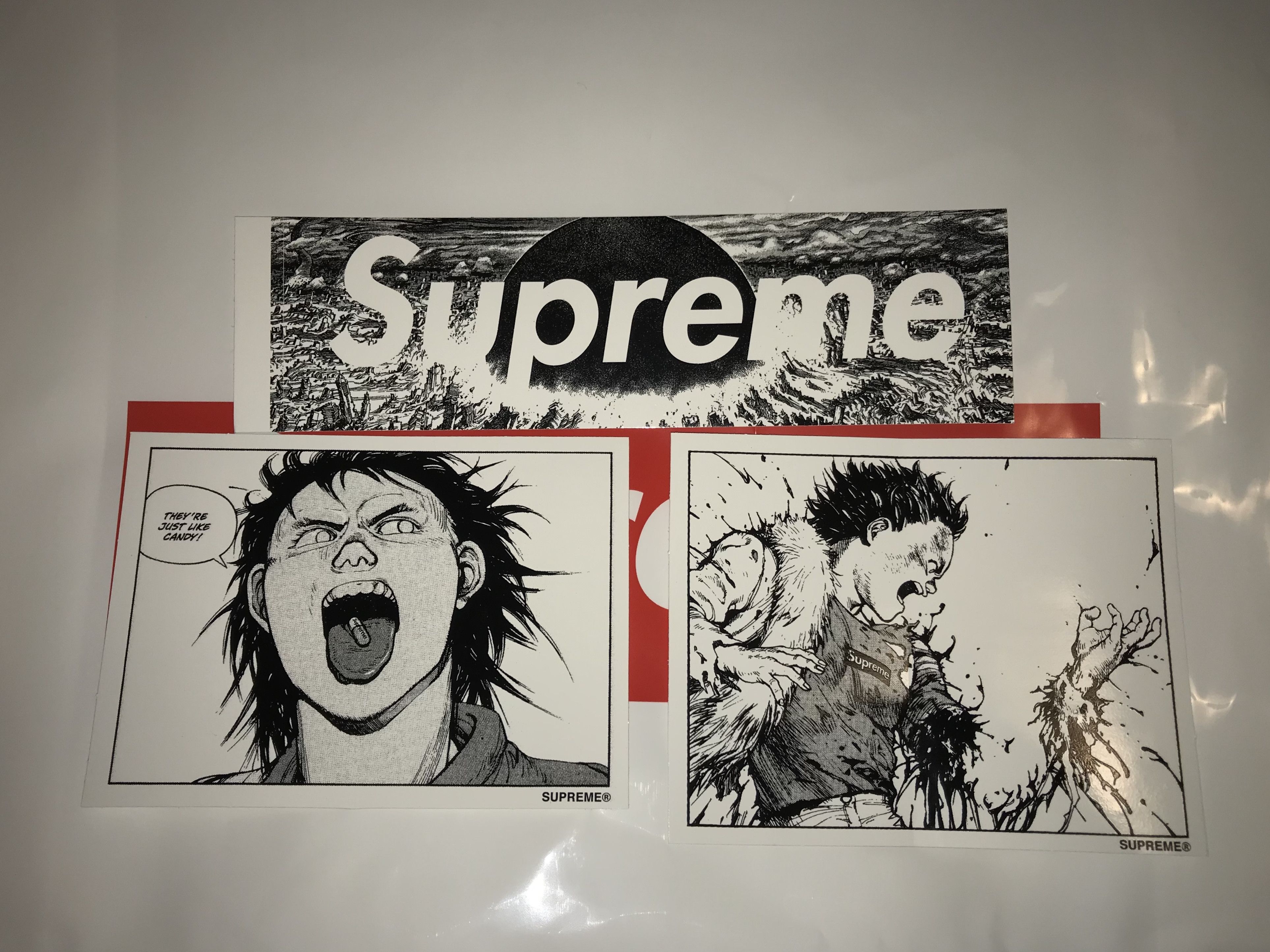 Supreme x AKIRA Box Logo Sticker Set | Grailed