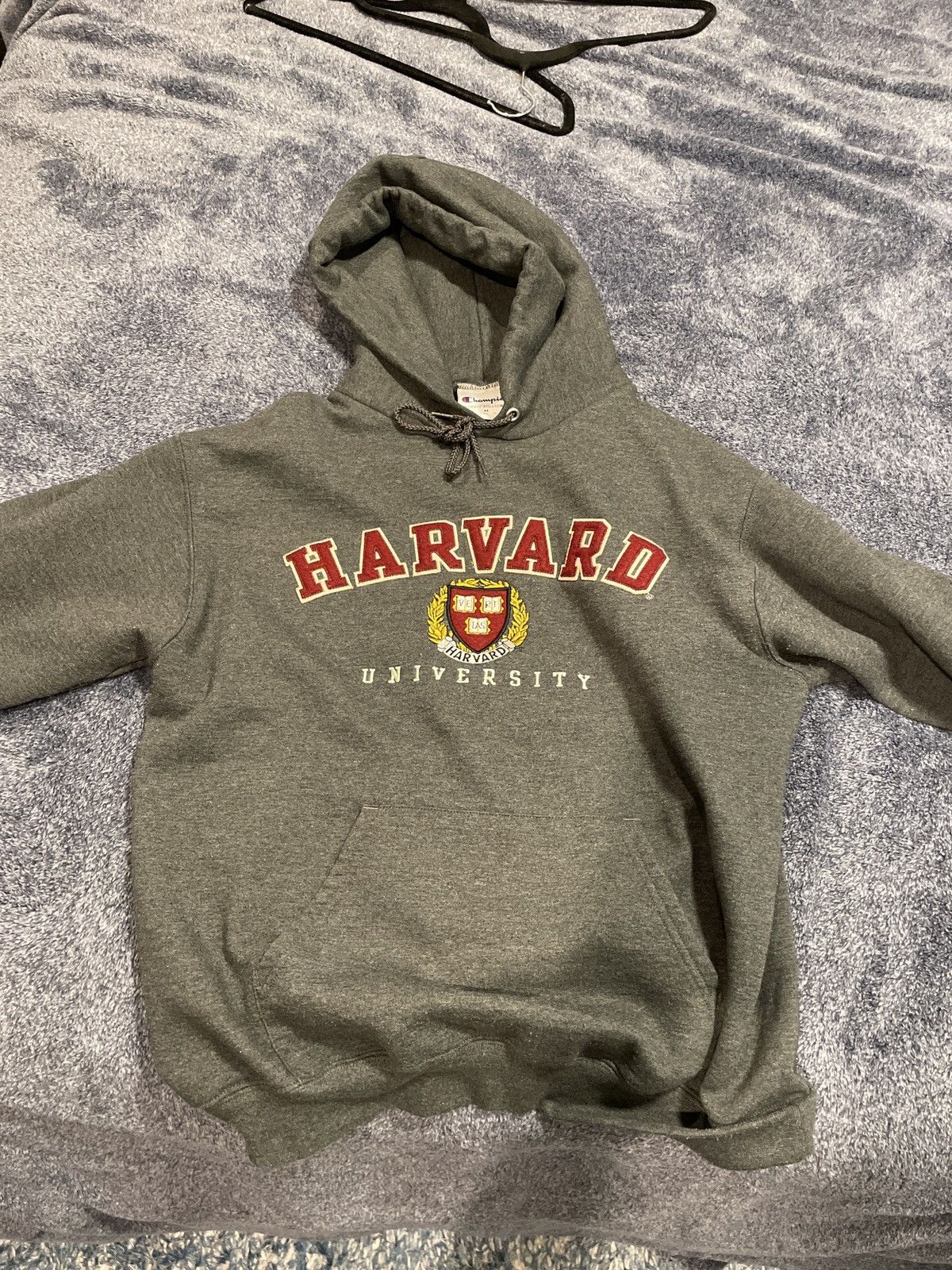 Vintage Harvard Grey Champion Pullover Hoodie | Grailed