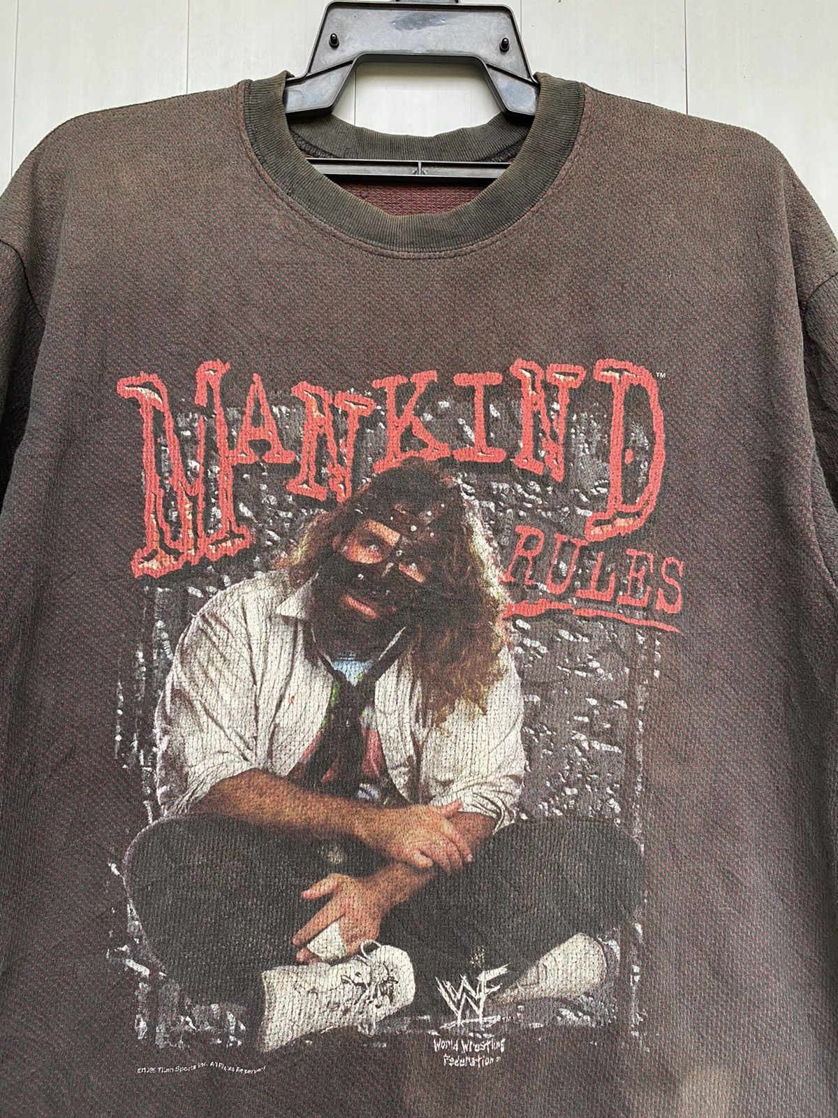 Vintage Vtg Wwf Mankind Rules Big Graphic t shirt | Grailed