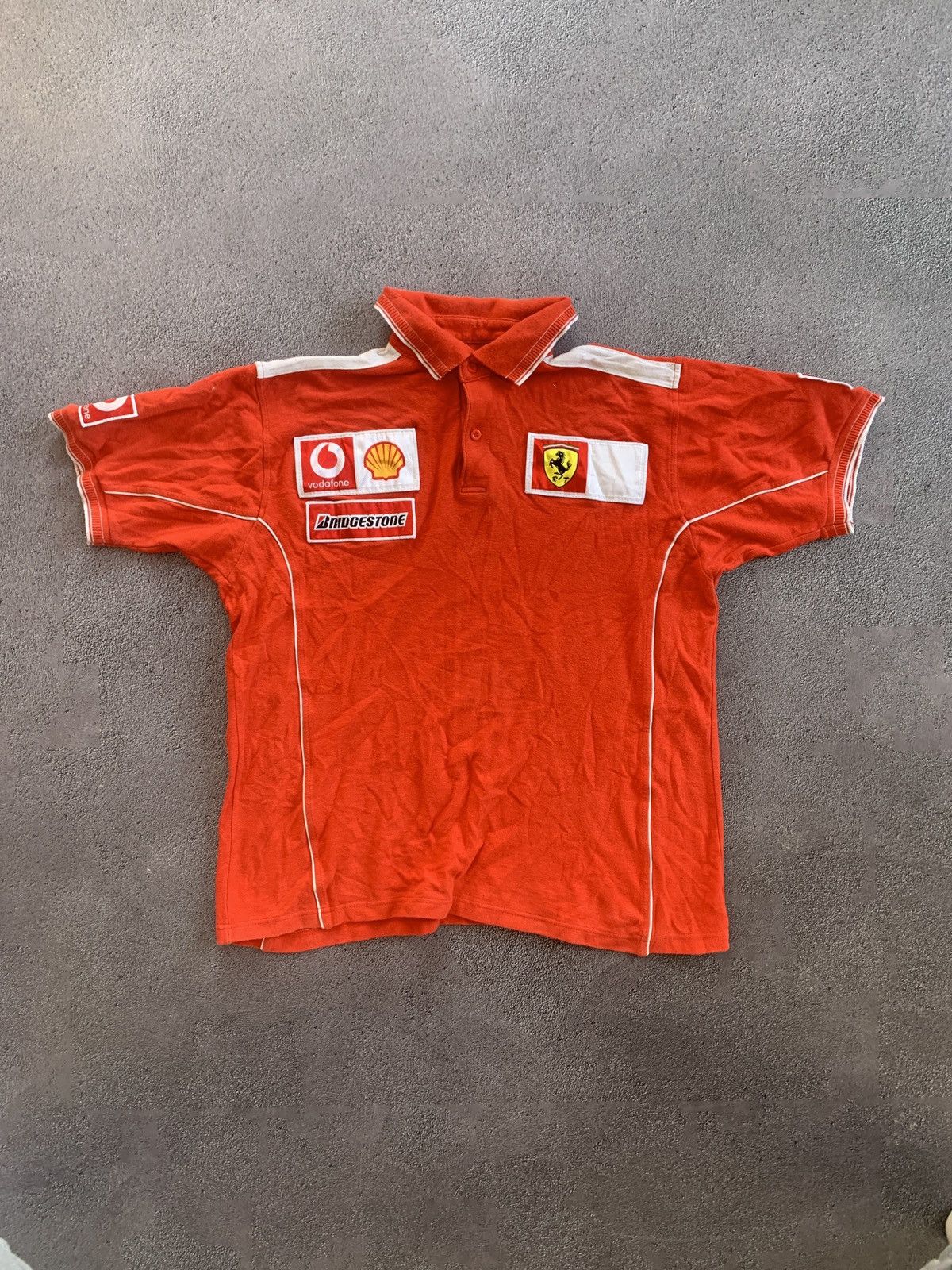 Vintage Ferrari Vodafone Shell Bridgestone vintage polo T-shirt Rare ...