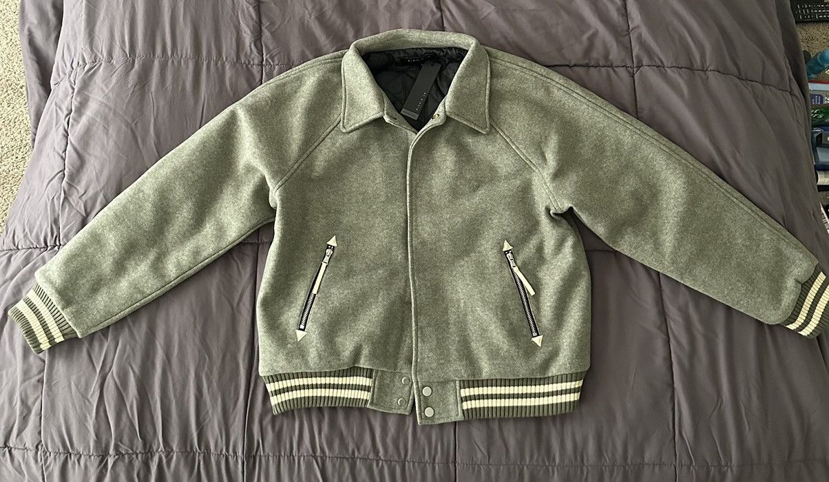 Richie Le Collection Richie Le Collection Wool Varsity Jacket Grey ...