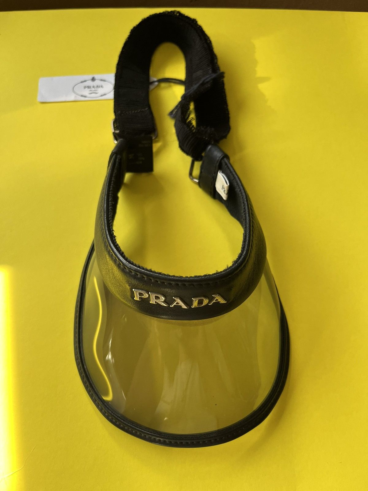 Prada PRADA LEATHER & PVC VISOR | Grailed