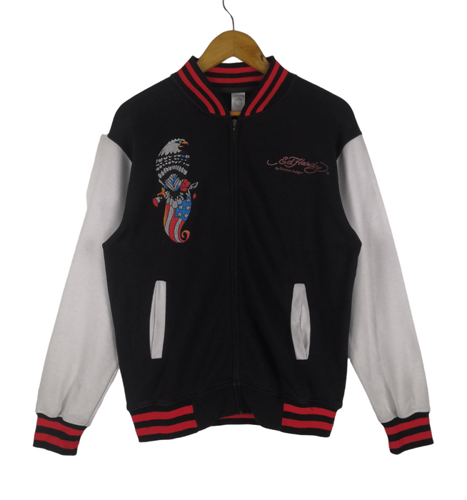 Vintage Ed Hardy Zip Up Varsity Jacket | Grailed