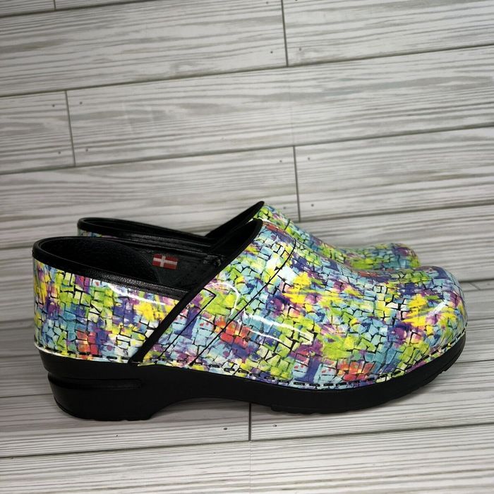 Other Sanita Colorful Fresco Print Work Clogs 38 Shoes Slip On Nur ...