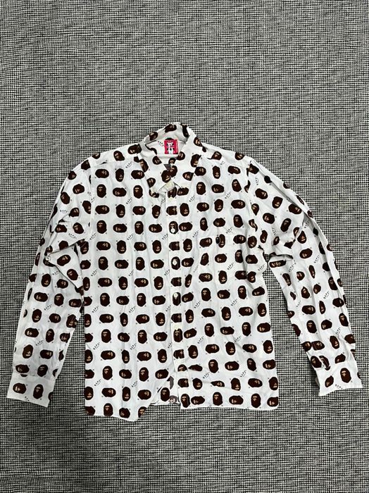 Bape RARE FULL PRINT A BATHING APE LONG SLEEVE SHIRT | Grailed