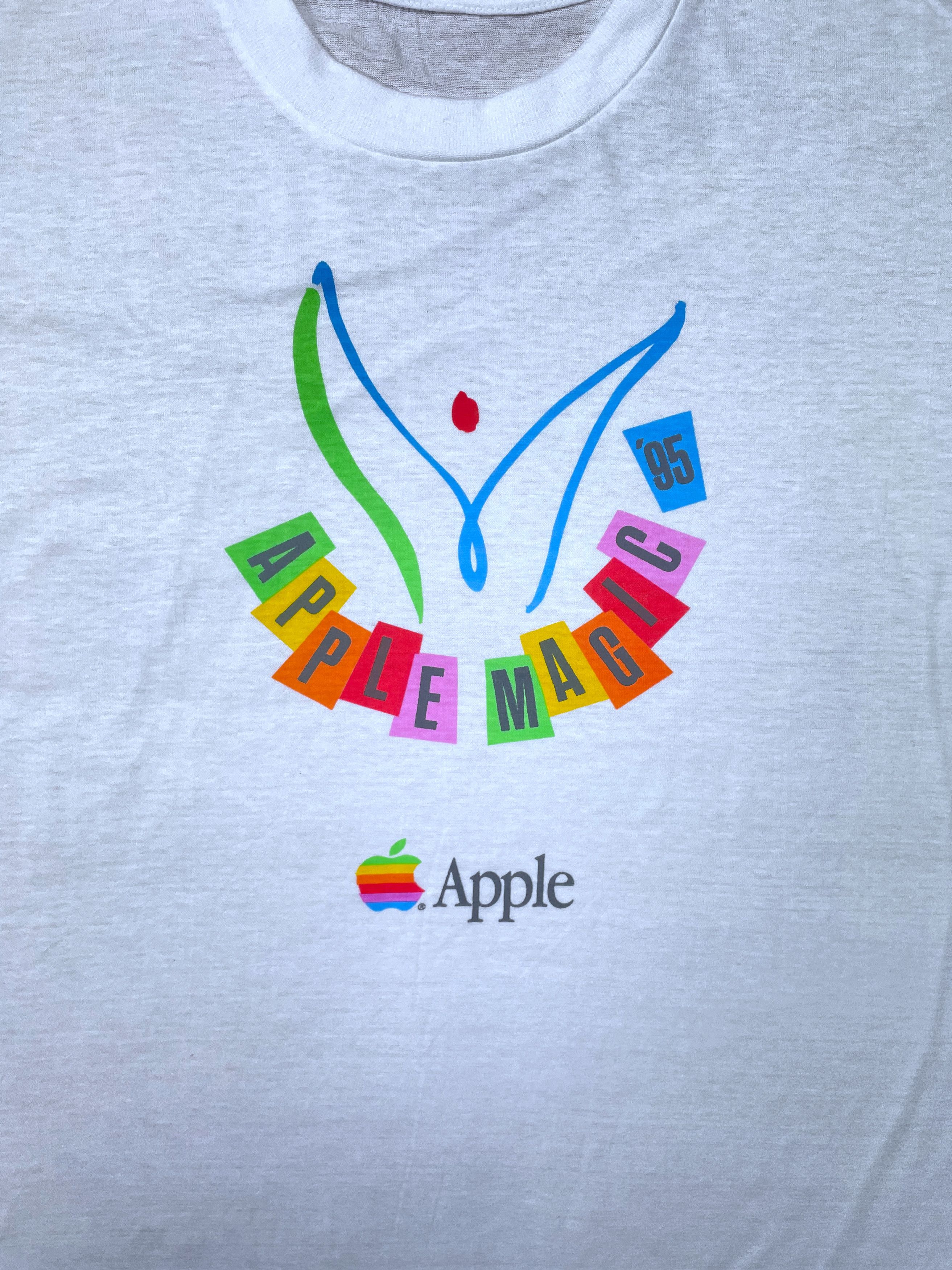 Apple × Vintage Vintage 90 Apple Magic 95 Logo Script Tee Shirt | Grailed