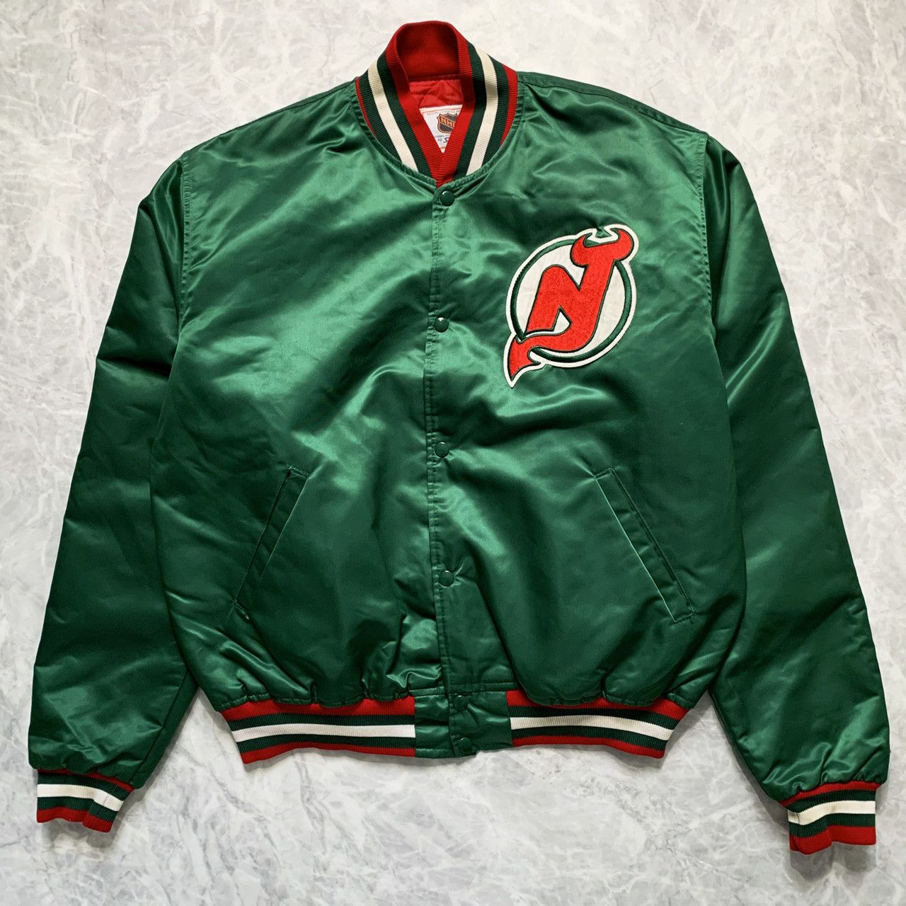 Vintage VTG 90s NHL New Jersey DEVILS STARTER SATIN JACKET MADE USA ...