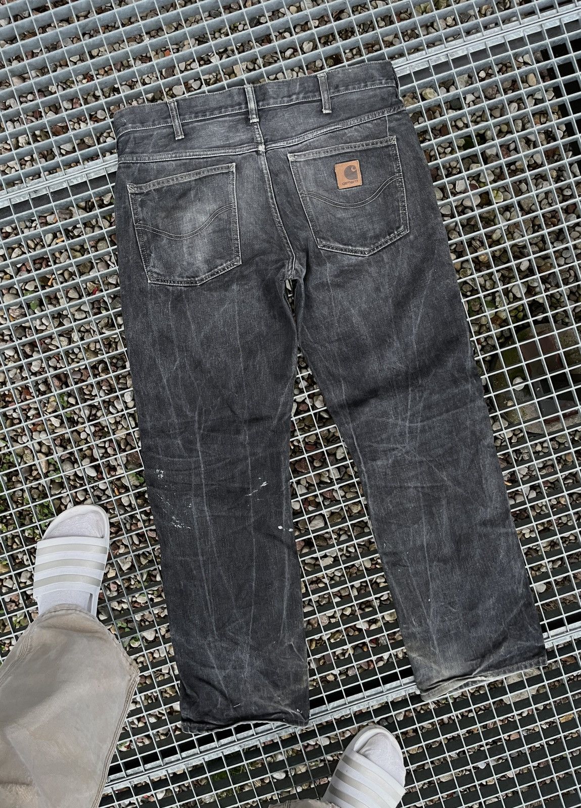 Vintage Vintage 90s Carhartt Baggy Fade Black Work Jeans Pants | Grailed