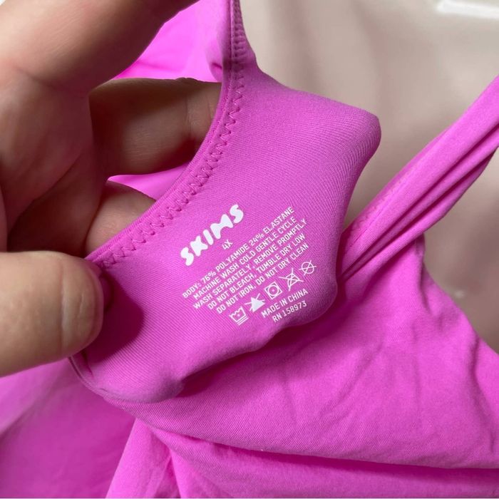 Skims New Skims Fits Everybody Square Neck Bodysuit In Neon Orchid Grailed