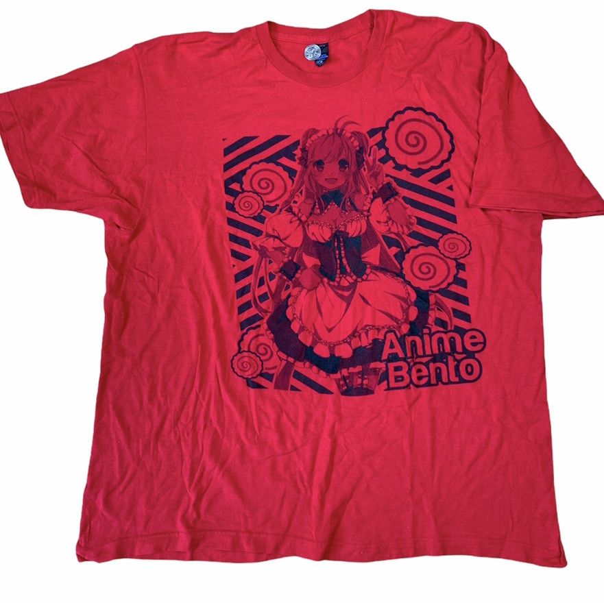 Streetwear × Tultex Anime Bento Maid Waifu Girl Red Graphic Tee | Grailed
