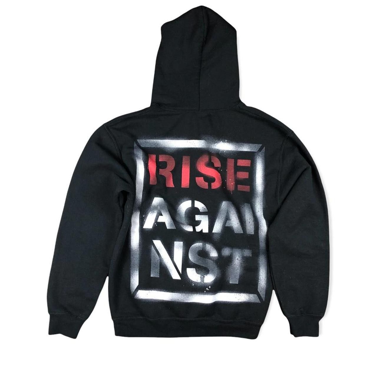 Band Tees × Gildan × Vintage RISE AGAINST Band Black Hoodie Sweatshirt ...