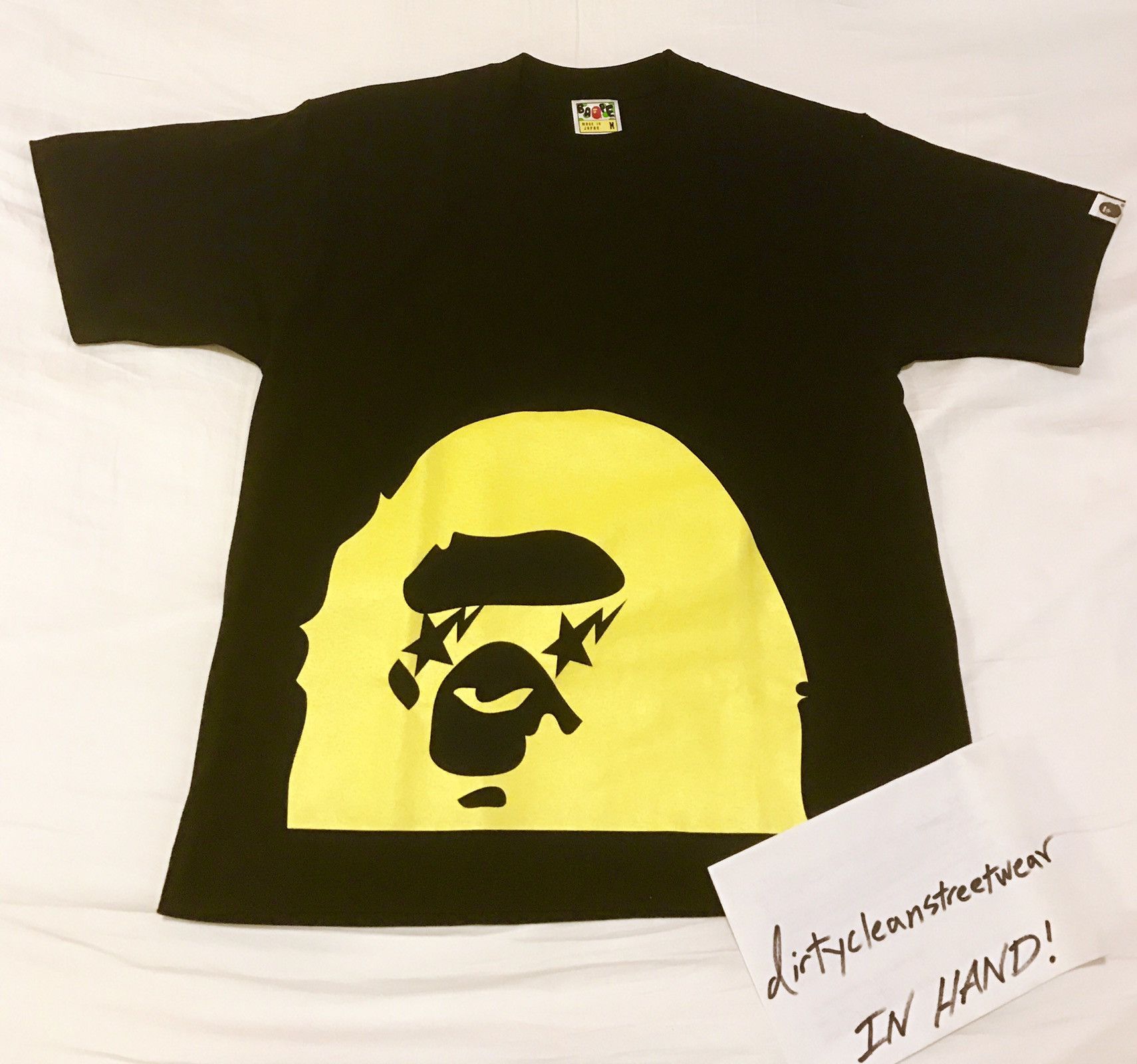 Bape Ape Head Bape Shirt Front & Back Logo Black L | Grailed