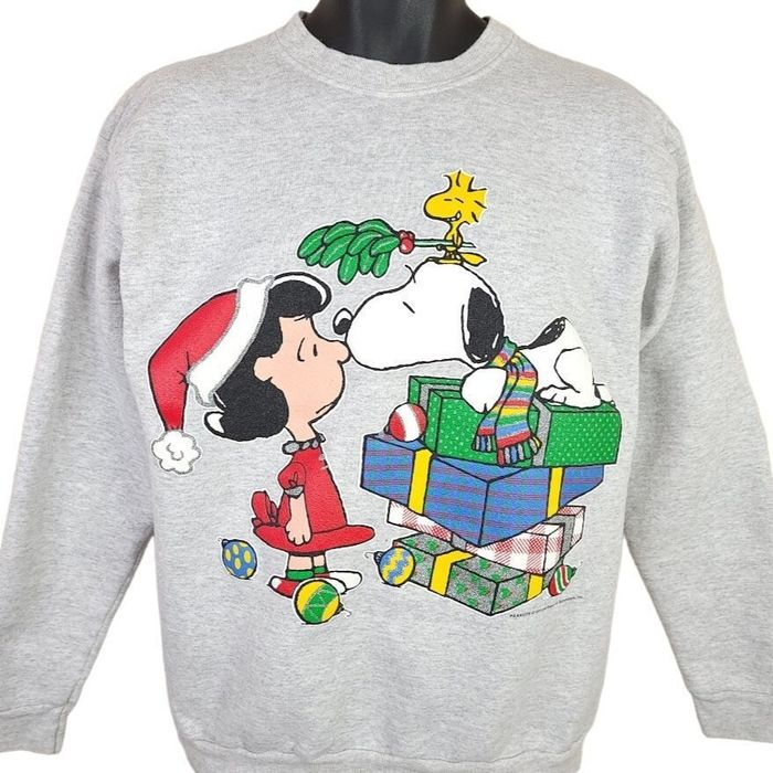 Vintage Peanuts Christmas Sweatshirt Vintage 90s Snoopy Lucy | Grailed