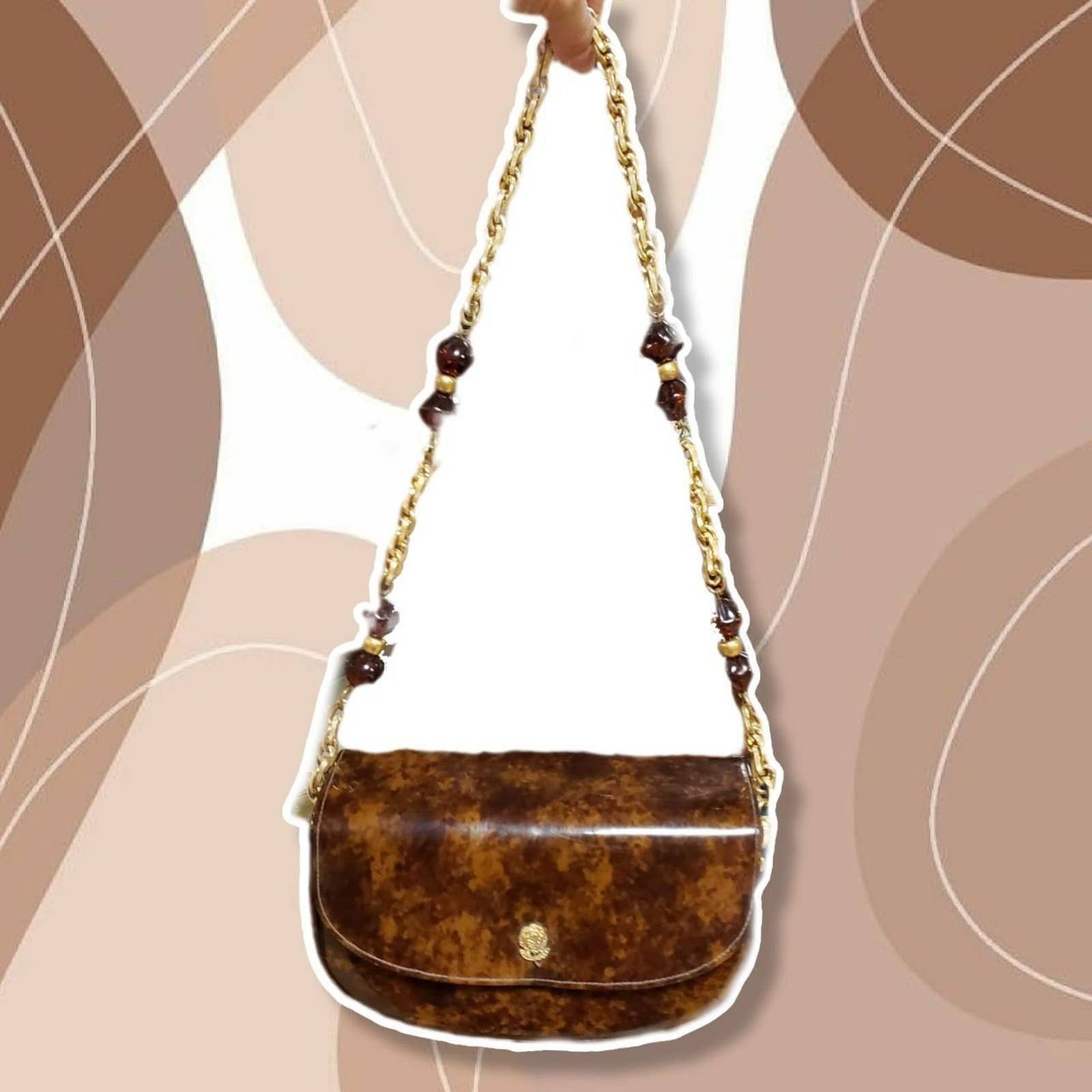 Vintage 1960s Tortoise Bag Delill Patent Leather Gold Tone Chain | Grailed