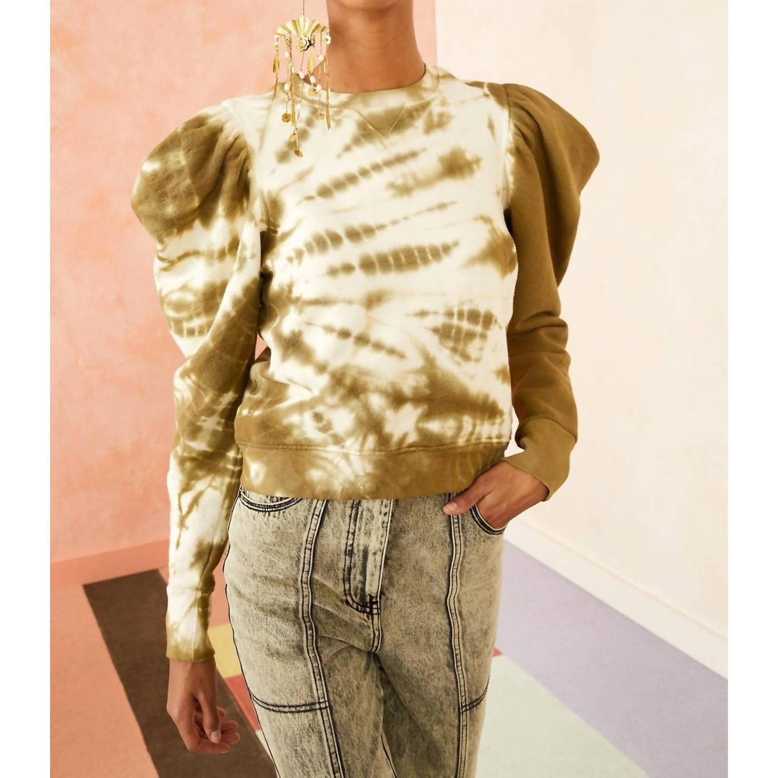 Ulla Johnson NEW ULLA JOHNSON Harlan Pullover In Olive Tie Dye | Grailed