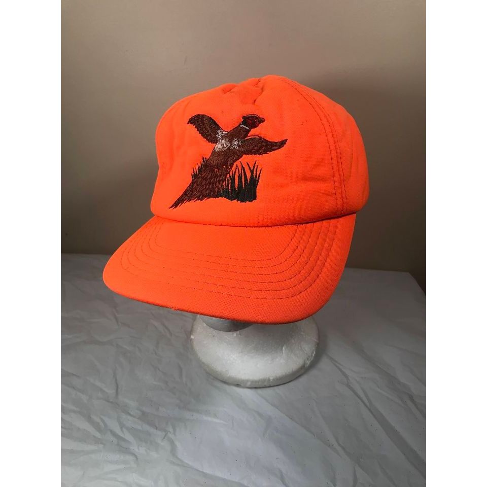 Hat × Vintage Vintage Pheasant hunting blaze orange hat cap Duck bay ...