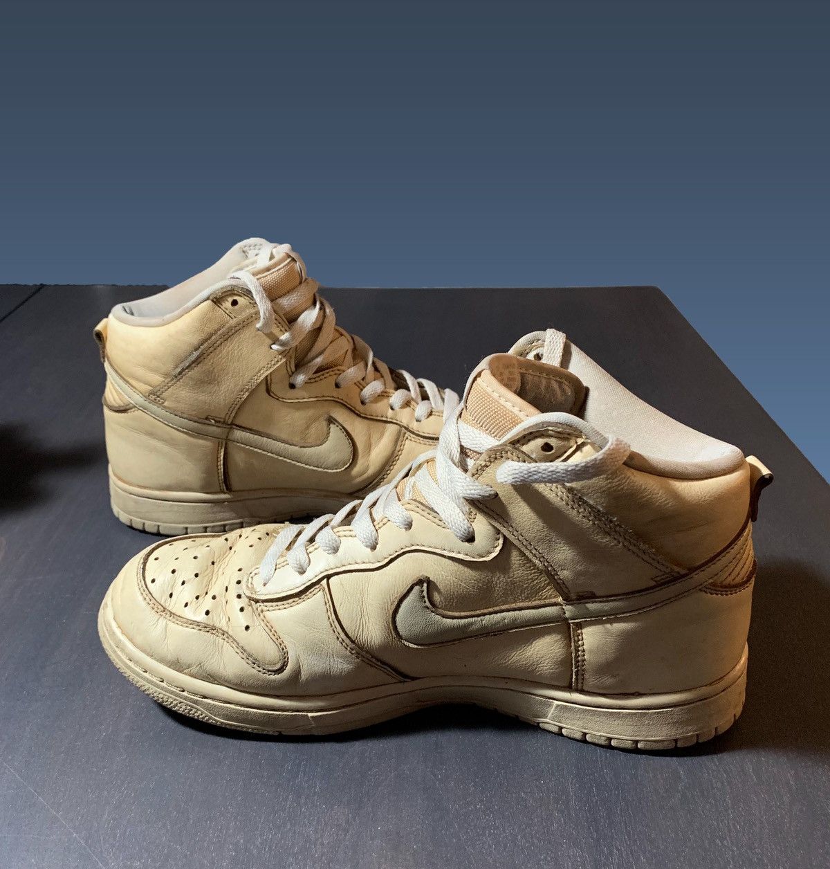 Nike Dunk Hi Pure Platinum Coffee custom | Grailed
