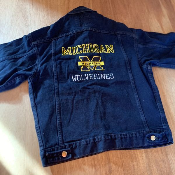 Vintage 1990s Vintage Michigan Wolverines Denim Jacket Made in USA ...
