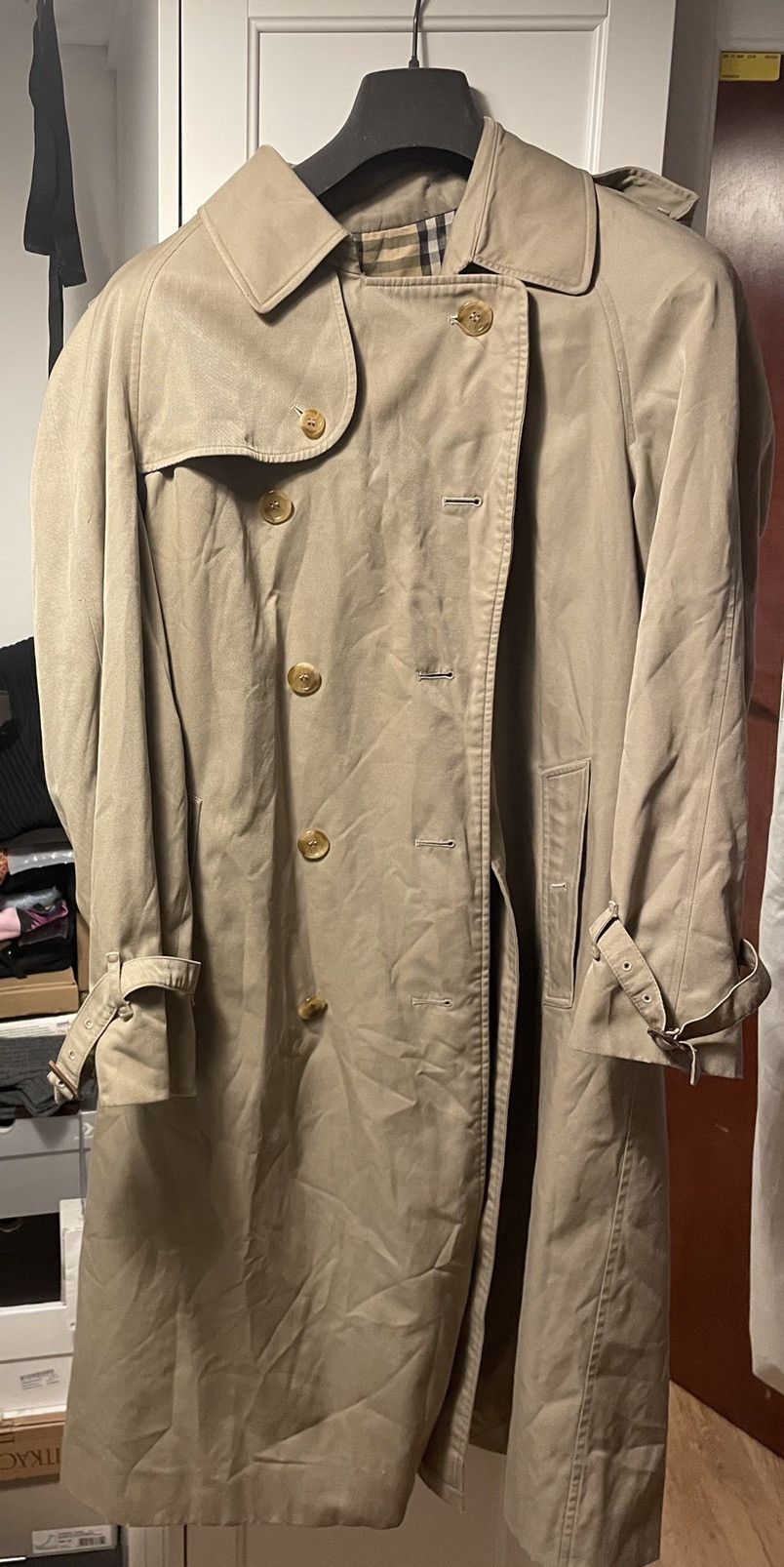 Vintage Burberry Iconic Tartan Long Coat | Grailed