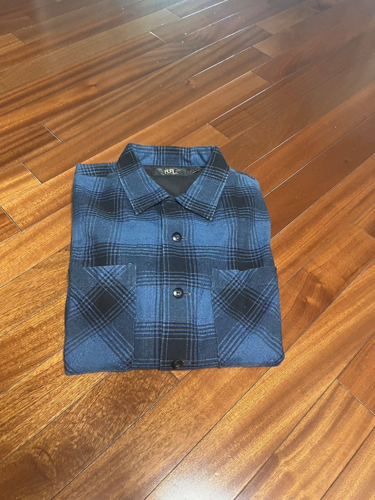 RRL Ralph Lauren RRL blue check flannel | Grailed
