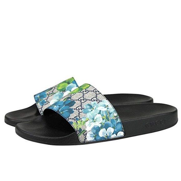 Gucci RARE Gucci Bloom Blue Supreme Flora Floral Slides 12 | Grailed