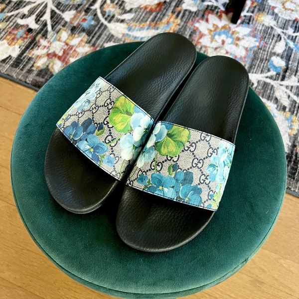 Gucci RARE Gucci Bloom Blue Supreme Flora Floral Slides 12 | Grailed