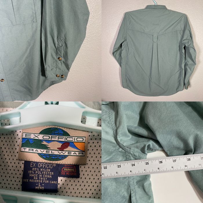 Exofficio Exofficio Shirt Mens Large Green Button Down Outdoor Fishing ...