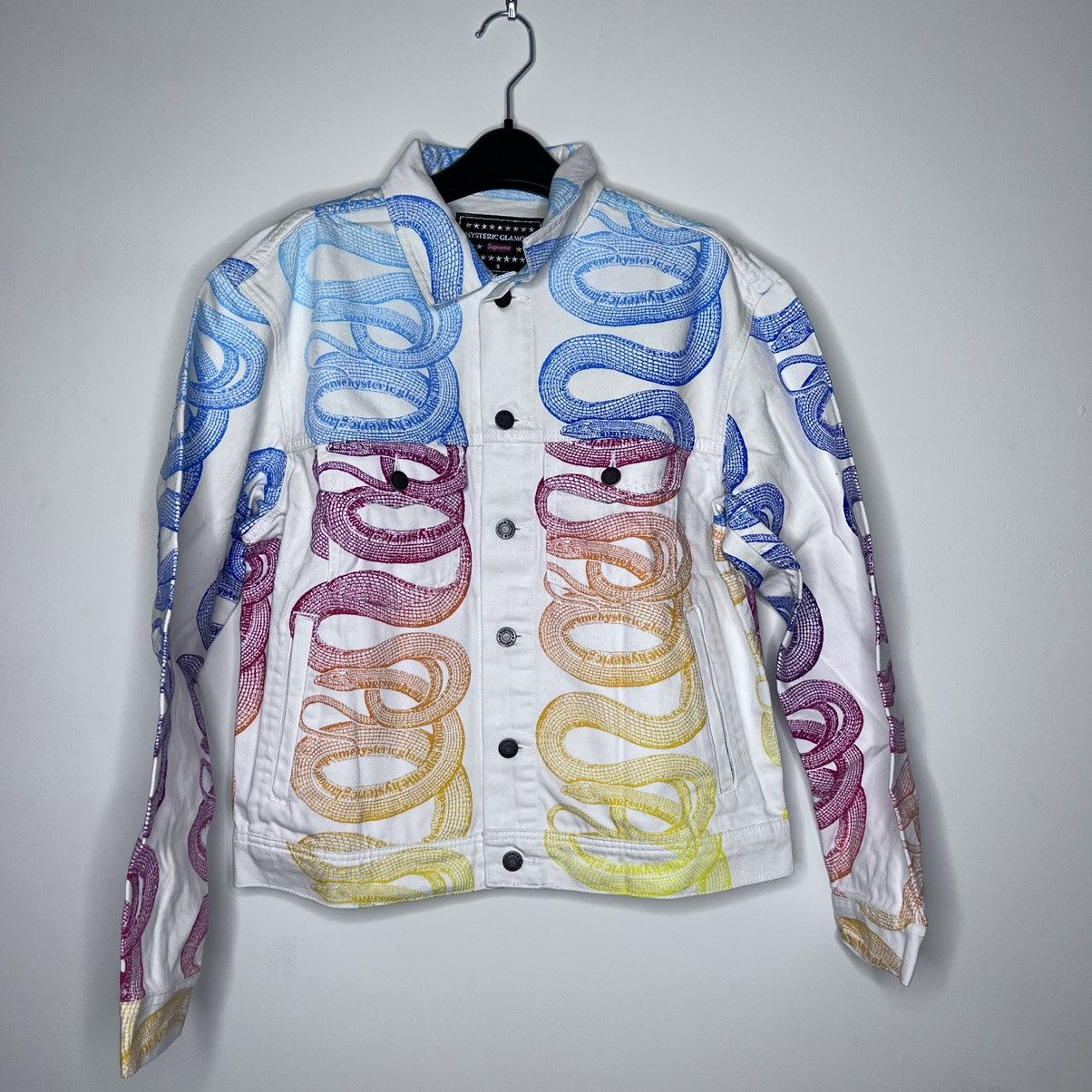 Supreme Snake Denim Trucker Jacket / White - Small (SS21) | Grailed