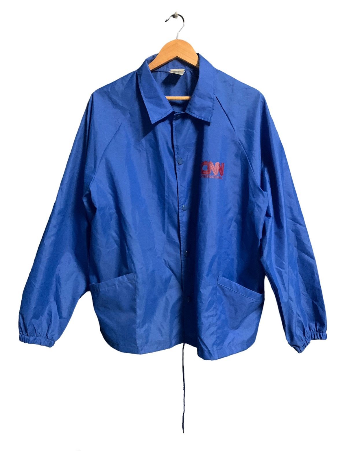 Vintage 90s CNN USA International big red logo outdoor nylon jacket ...