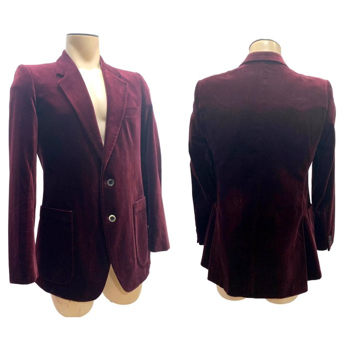 Yves Saint Laurent 70s Yves Saint Laurent YSL Burgundy Velvet Mod ...