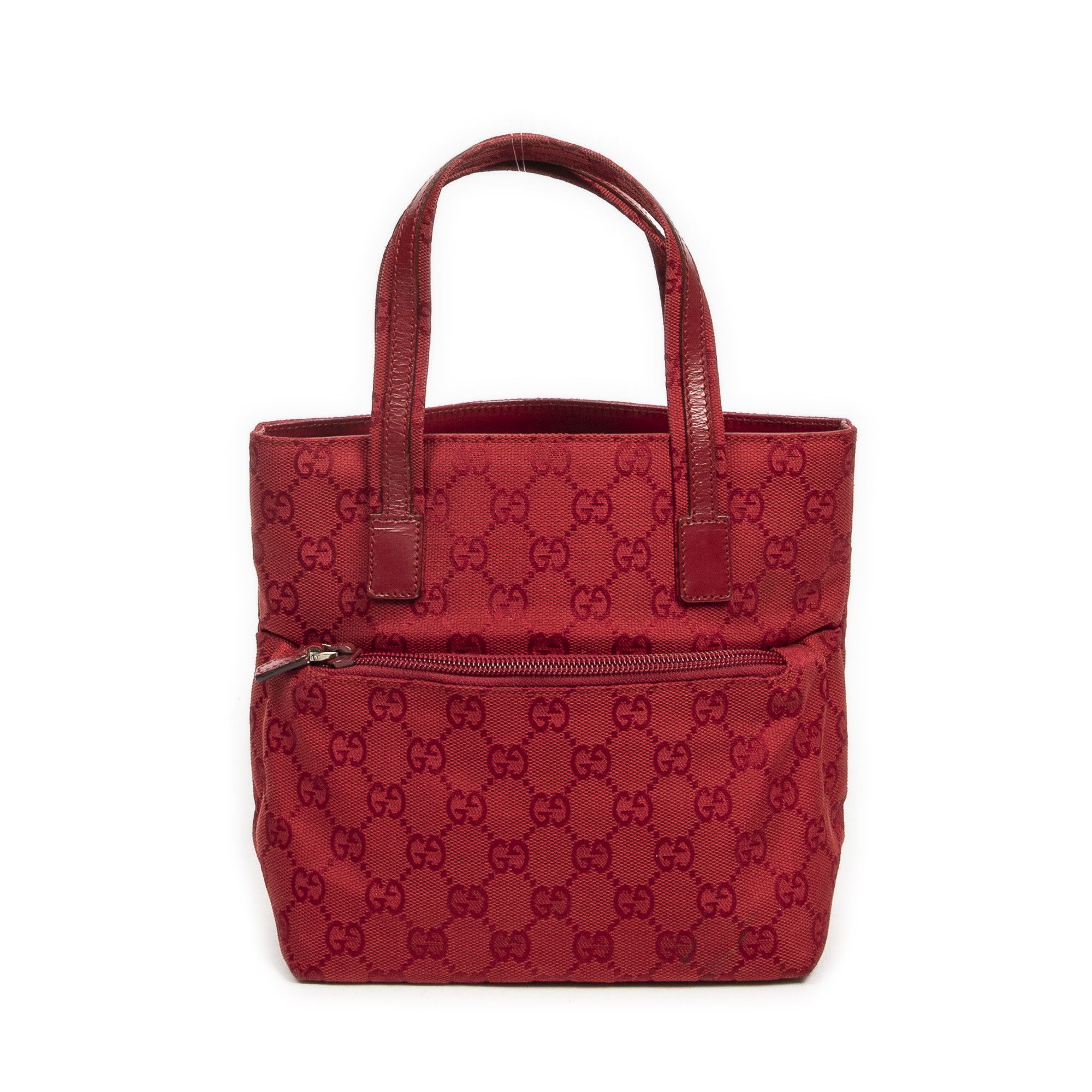 Gucci Small Vintage Handbag in Red Monogrammed Canvas | Grailed