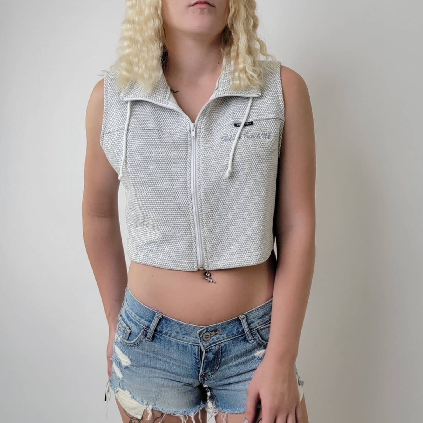 Vintage Vintage 90's UZZI Cropped Full Zip Swimmers Vest - L | Grailed