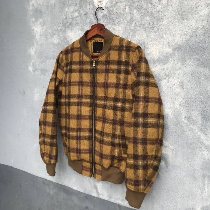 Japanese Brand Embellish tartan bomber jacket wool quilted CDG silk ...