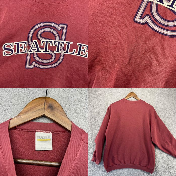 Tultex Vintage Seattle Crewneck Sweatshirt Adult XL Red Graphic ...